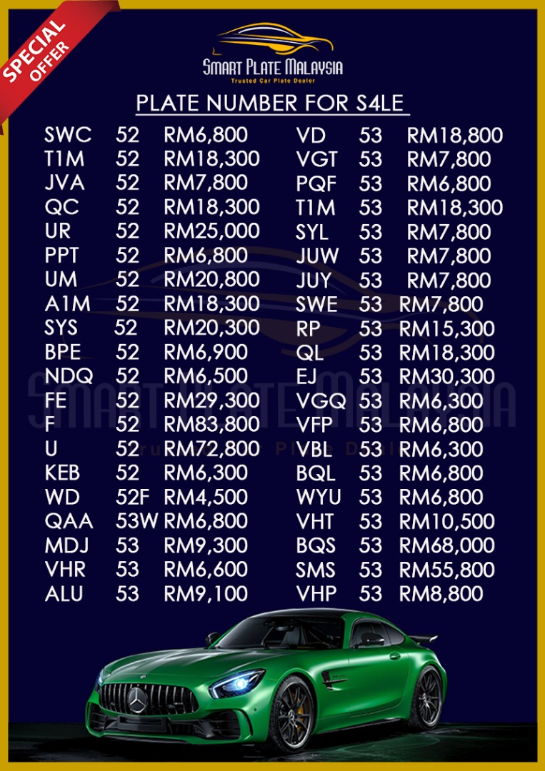 Smart Plate Malaysia - Biggest Carplate Collection in Malaysia