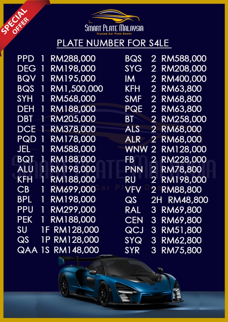 Smart Plate Malaysia - Biggest Carplate Collection in Malaysia